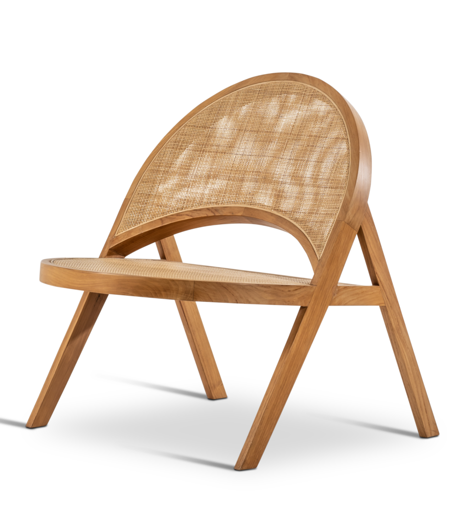 Idera armchair made of teak and rattan mesh - Pilma - Interior design ...
